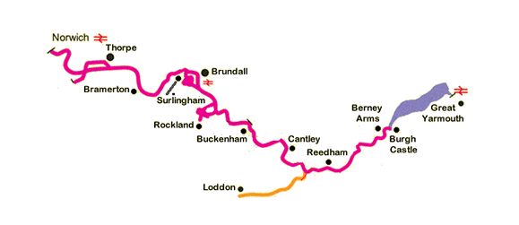 Map of Reedham Ferry